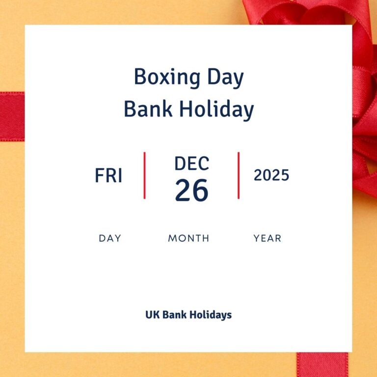 UK Bank Holidays 2025 - British Public Holidays Dates Calendar