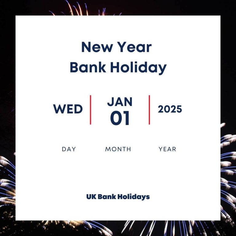 UK Bank Holidays 2025 - British Public Holidays Dates Calendar